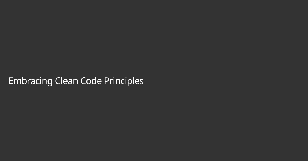 Embracing Clean Code Principles | Anthony Coffey